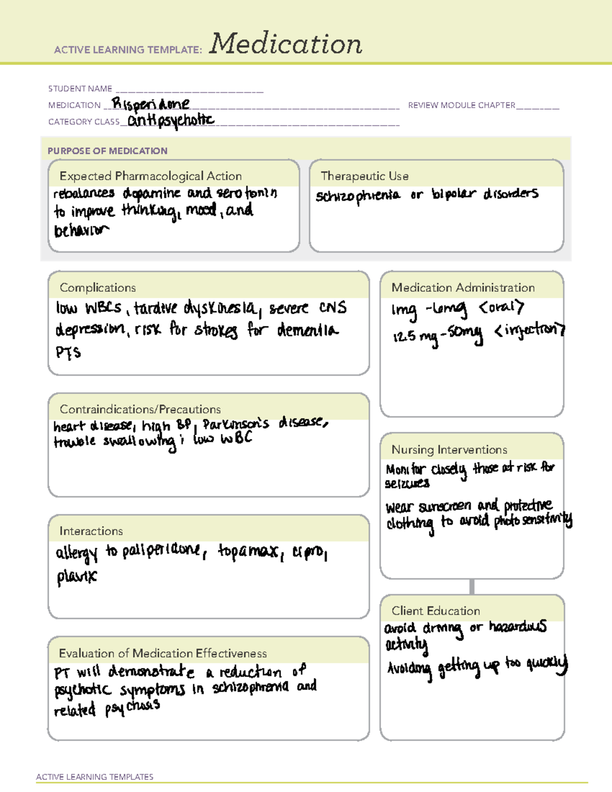 Final MH Remediation 5 - ATI - ACTIVE LEARNING TEMPLATES Medication ...
