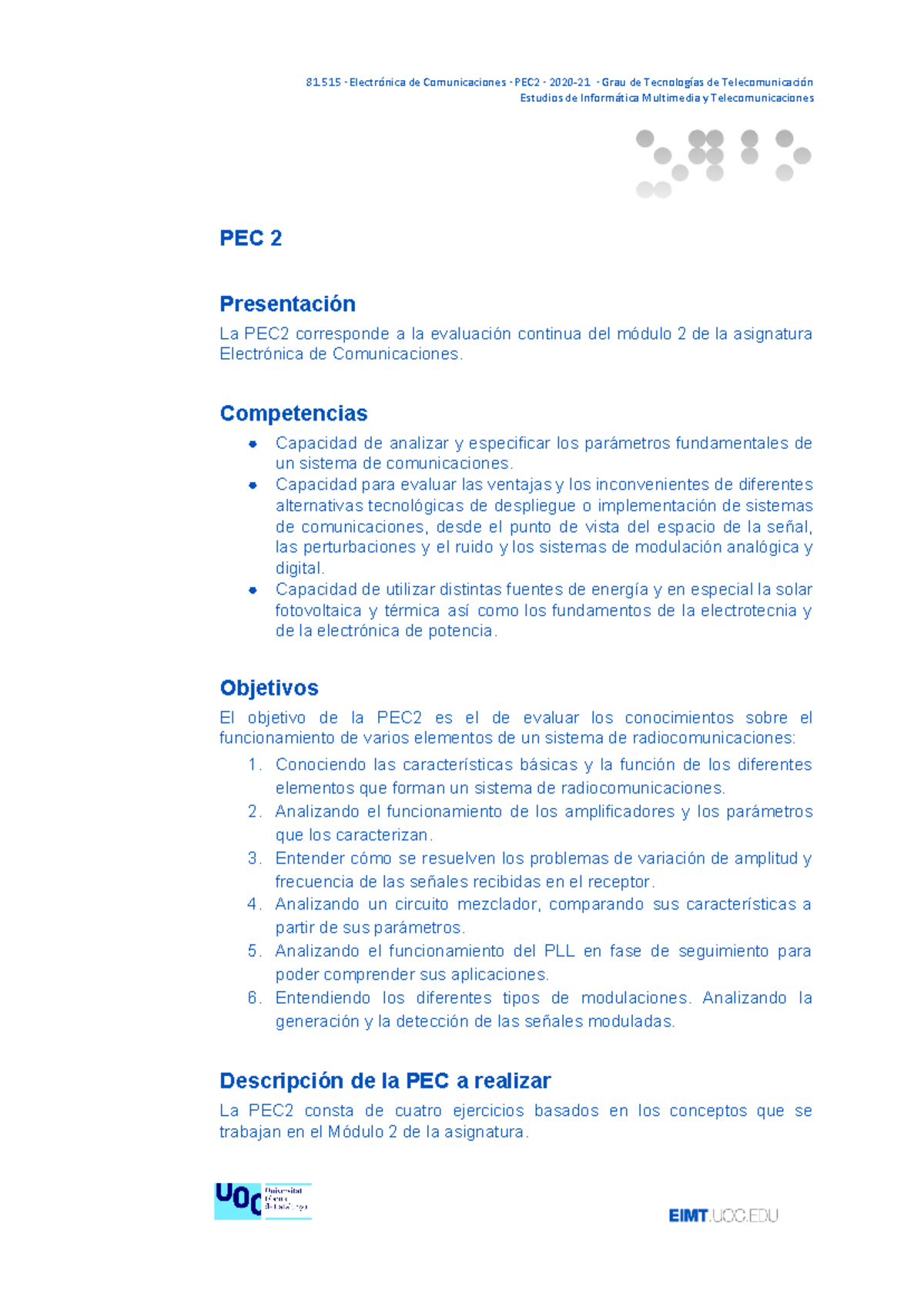 Enunciado PEC2 81515 2021 castellano - Estudios de Informática Multimedia y Telecomunicaciones ...