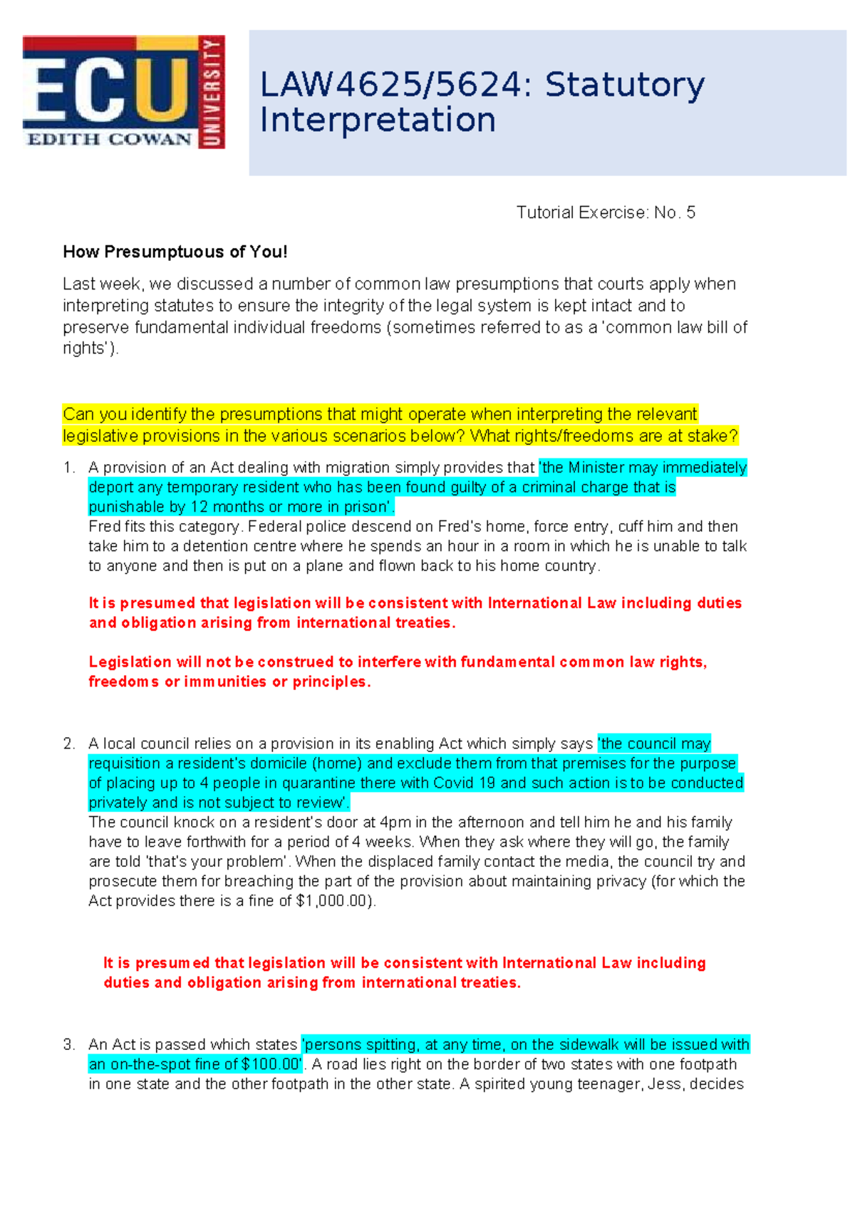 20220831 - Tutorial Exercise 5 - Presumptions - Tutorial Exercise: No ...