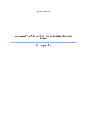 Transport Engineering 2-Lecture Notes-2022 - RMIT University Civil and ...