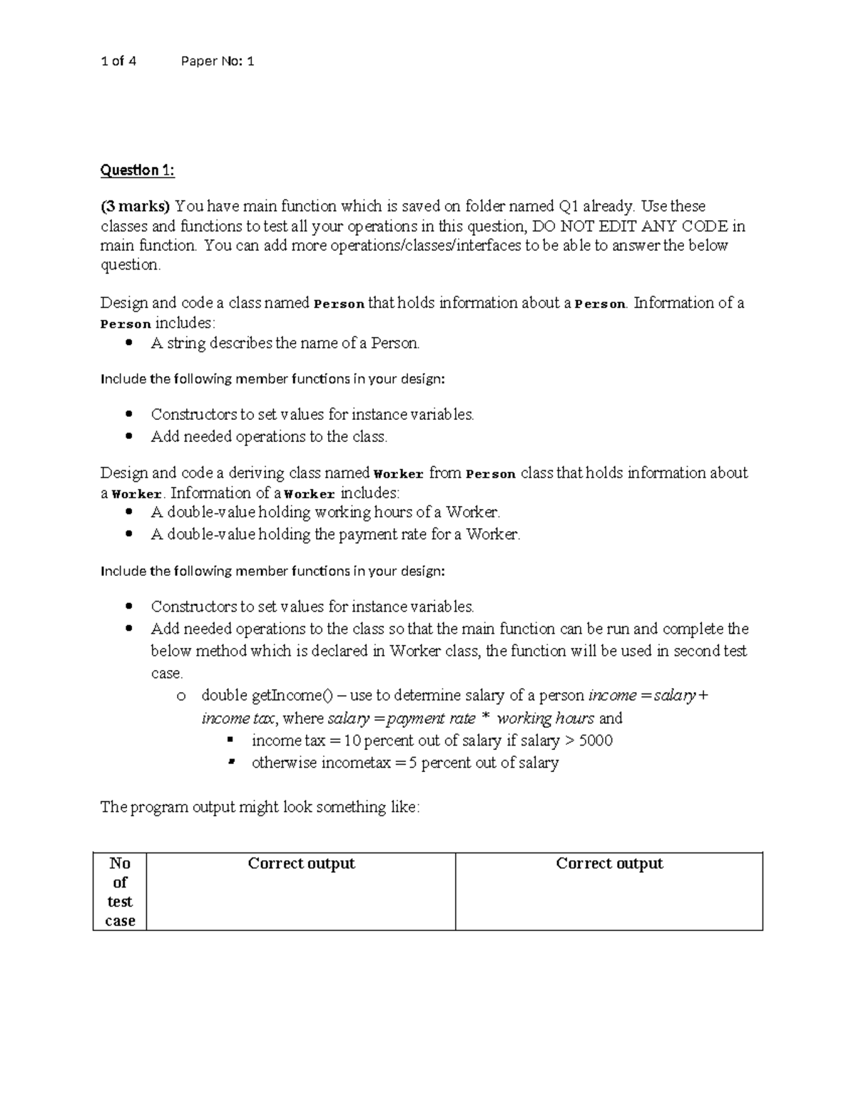 PRO192 - Question 1: ( 3 marks) You have main function which is saved on folder named Q1 already ...