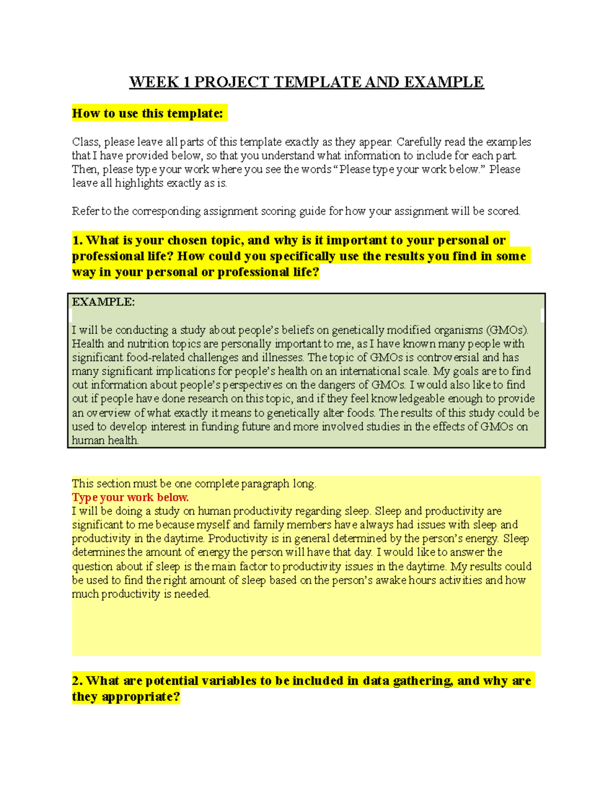 Topic for Statistics Project - WEEK 1 PROJECT TEMPLATE AND EXAMPLE How ...