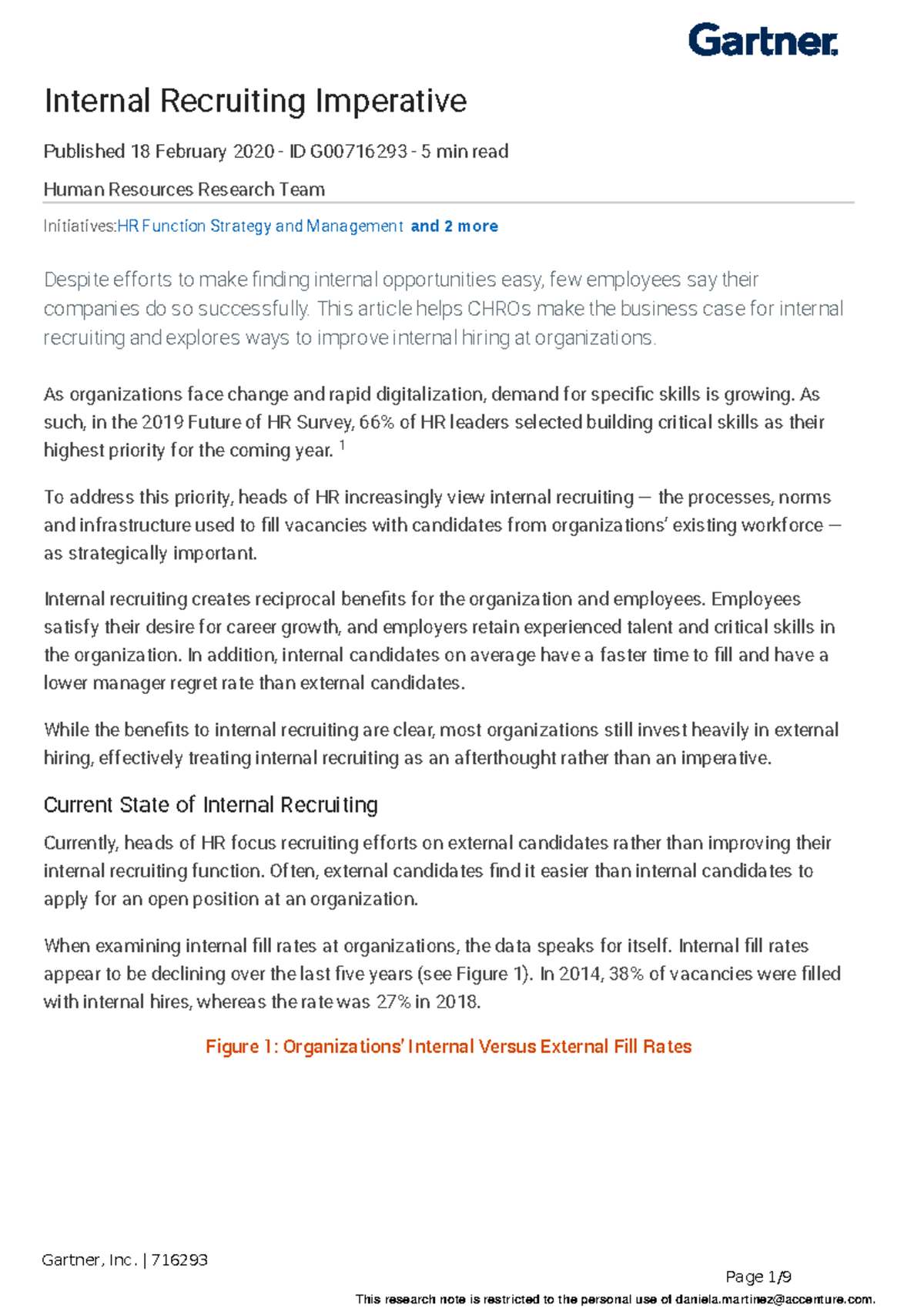 Internal Recruiting - Apuntes 1 - Page 1/ Gartner, Inc. | 716293 ...