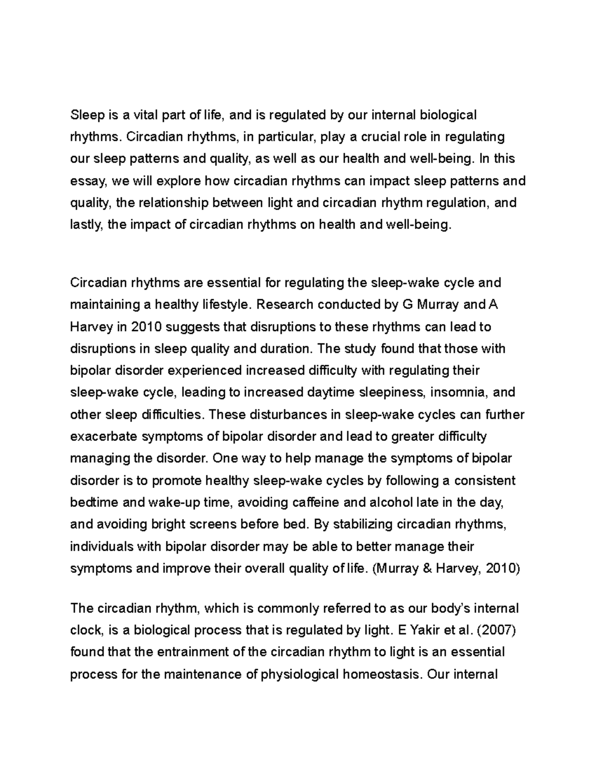 Sleep and Biological Rhythms Circadian Rhythms - Sleep is a vital part ...