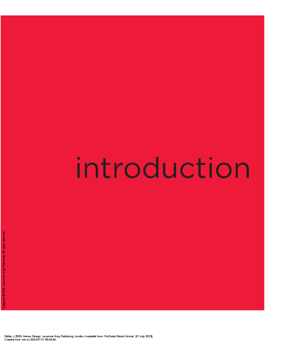 Interior Design - (Introduction) - introduction Gibbs, J 2009, Interior ...