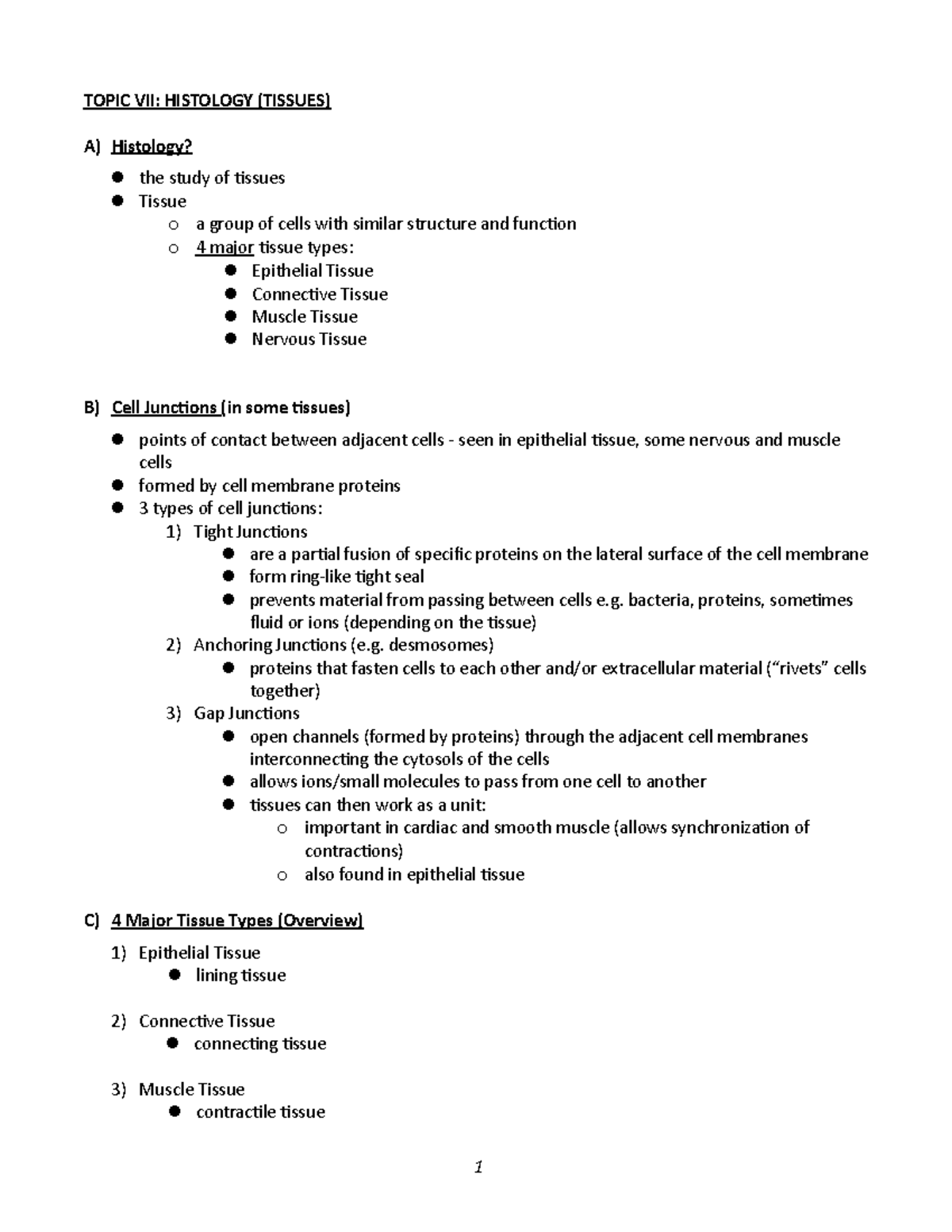 7 - Topic VII - Histology ( Tissues) - Anatomy of the Human Body ...