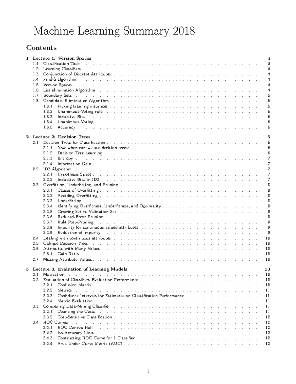 Summary Wikitex - Samenvatting Machine Learning - Machine Learning ...