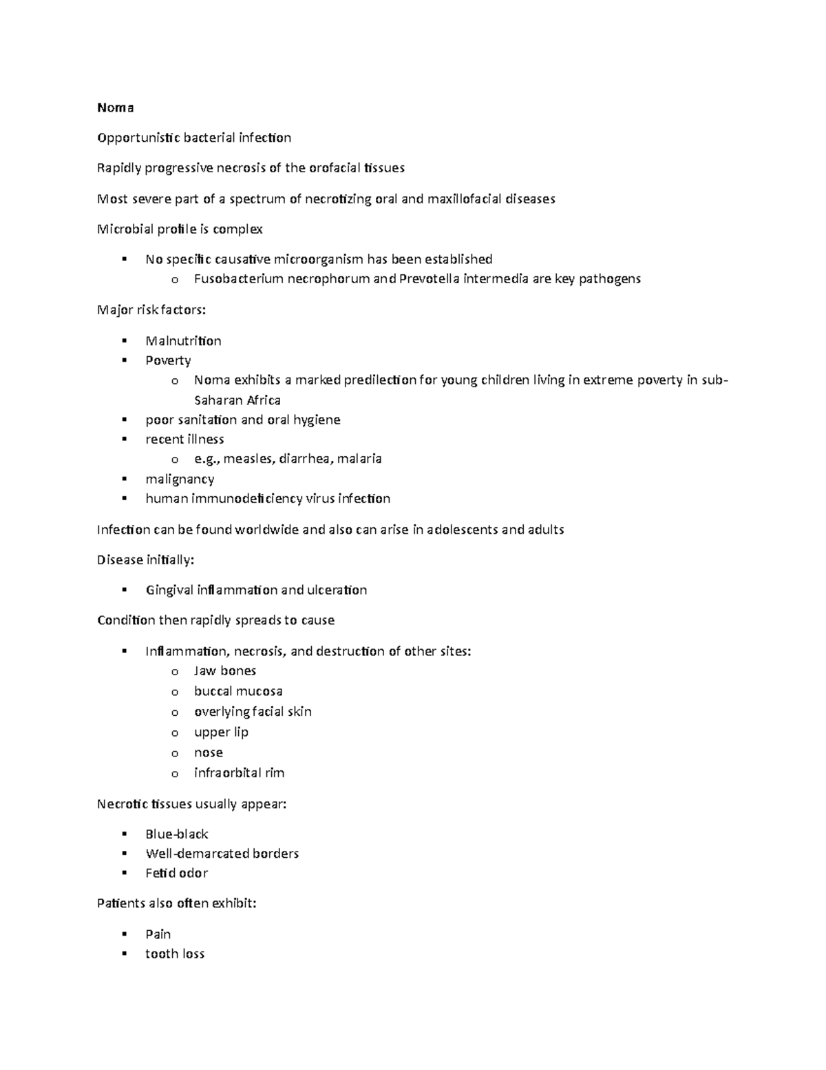 Dermatology - Human Diseases - Noma Opportunistic bacterial infection ...