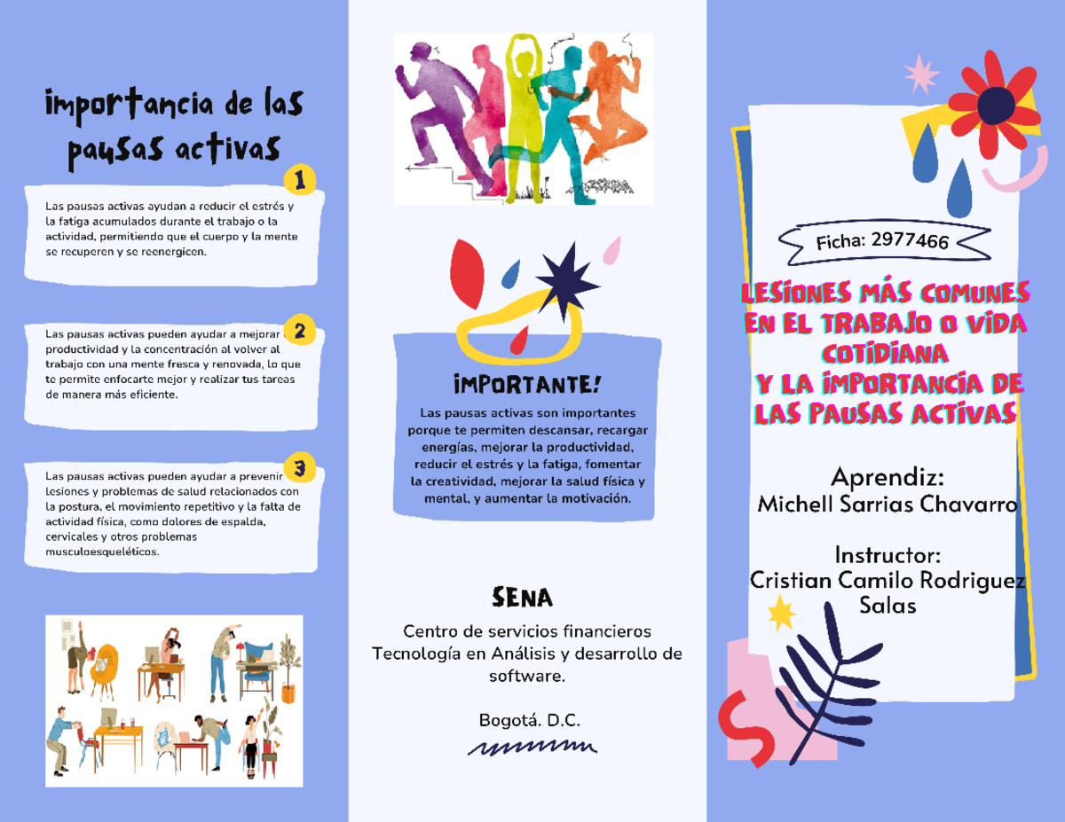 Evidencia de producto GA6-230101507-AA4-EV01 folleto de lesiones más comunes en el trabajo o ...