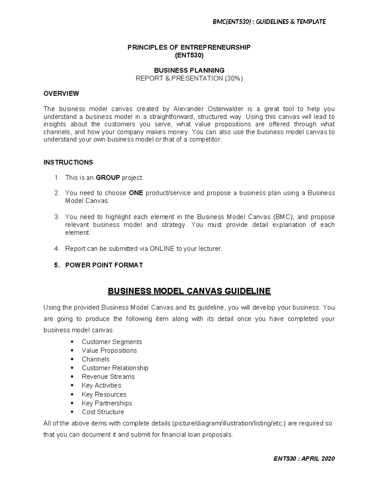 BMC Guideline pjj - BMC(ENT530) : GUIDELINES & TEMPLATE PRINCIPLES OF ...