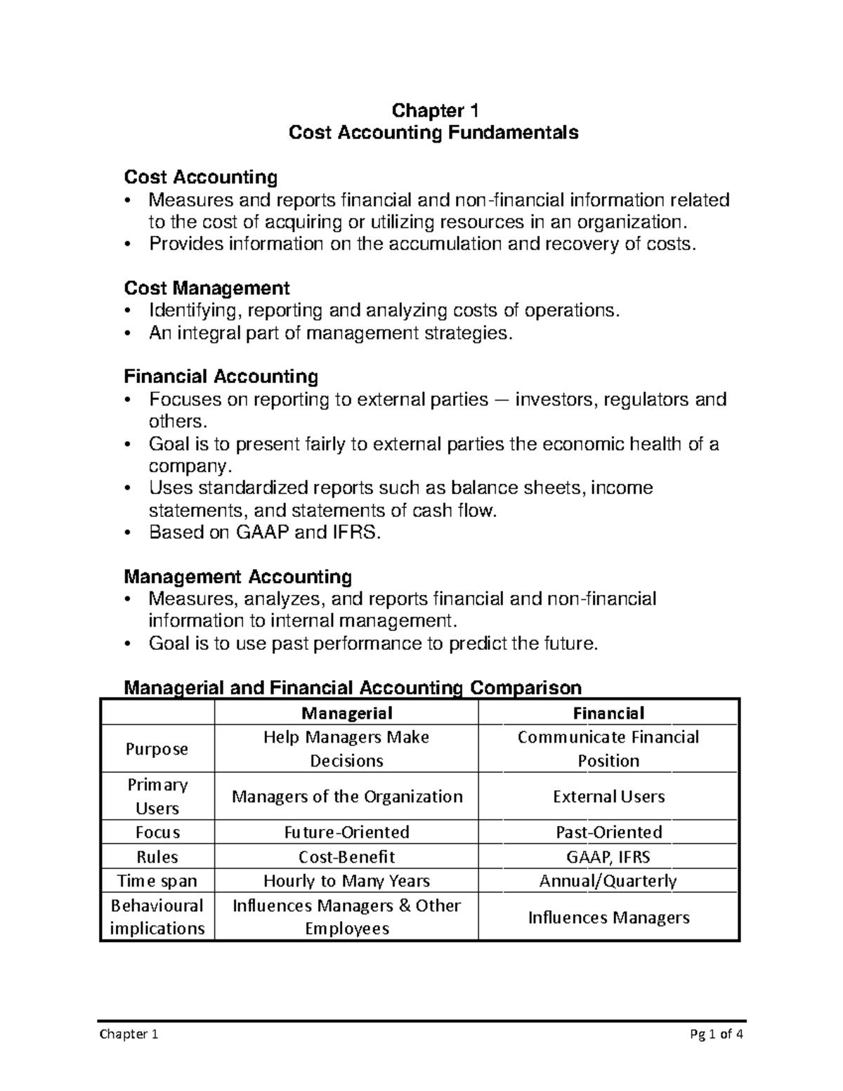 CH 1 - Lect 2018 - Chapter 1 Cost Accounting Fundamentals Cost ...