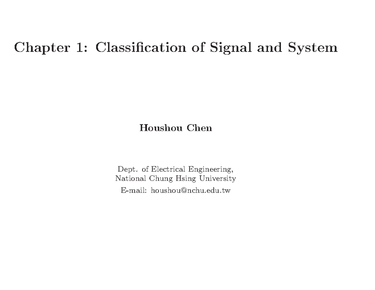 1438 chapter 1 - Lecture notes 1-6 - Chapter 1: Classification of ...
