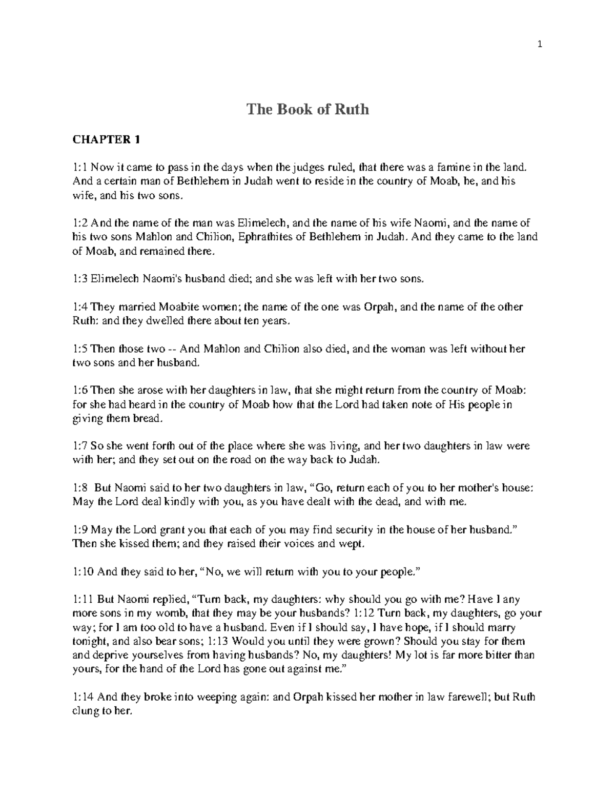 Ruth-Textof Bookof Ruth - The Book of Ruth CHAPTER 1 1:1 Now it came to ...