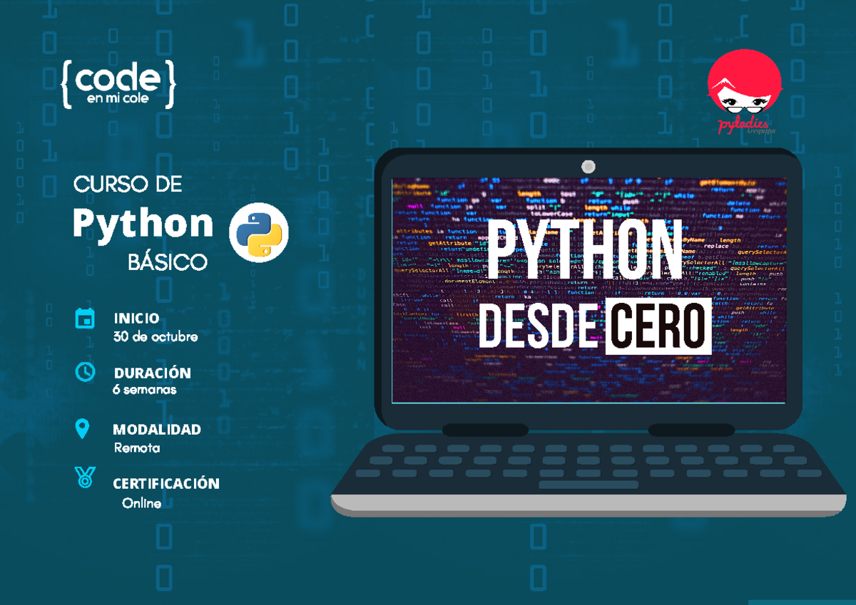 Python desde cero - CURSO DE Python INICIO 30 de octubre DURACIÓN 6 ...