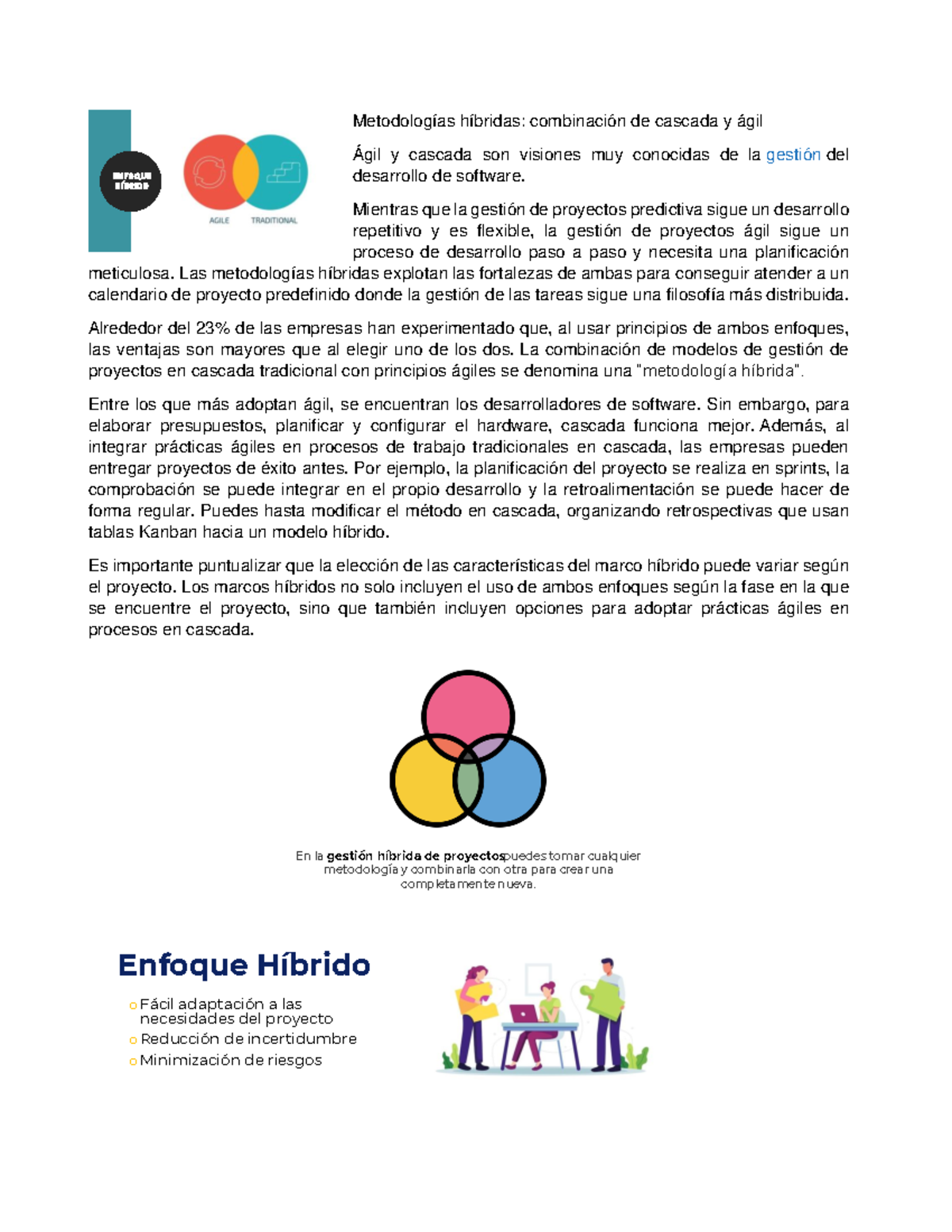 Proyectos híbridos - Explicación de proyecto hibridos - Metodologías híbridas: combinación de ...