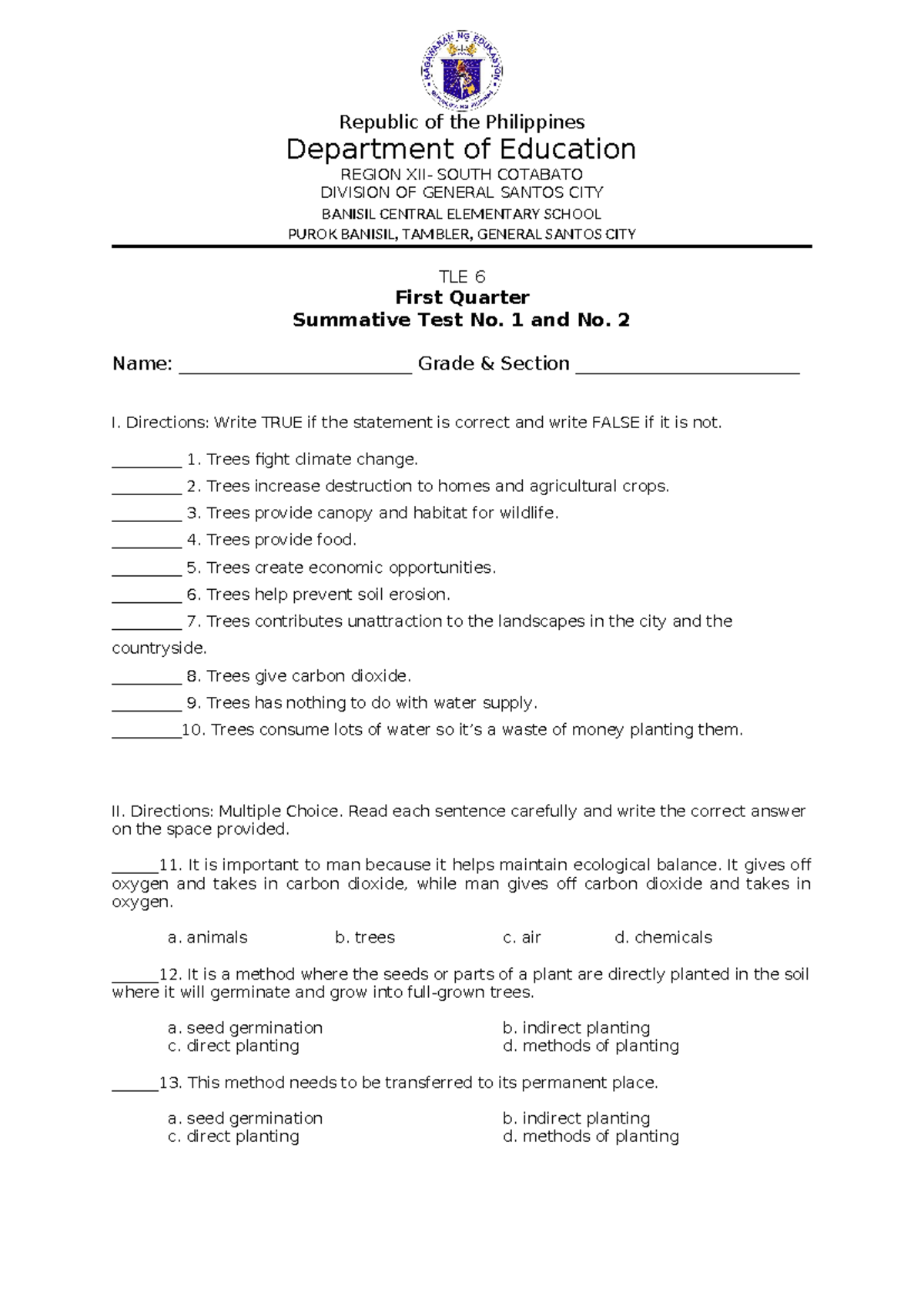 TLE 6 Q1 S1 - THIS IS TLE 6 FILES LABAELLED AS MAPEH 6 FOR THAT JUST ...