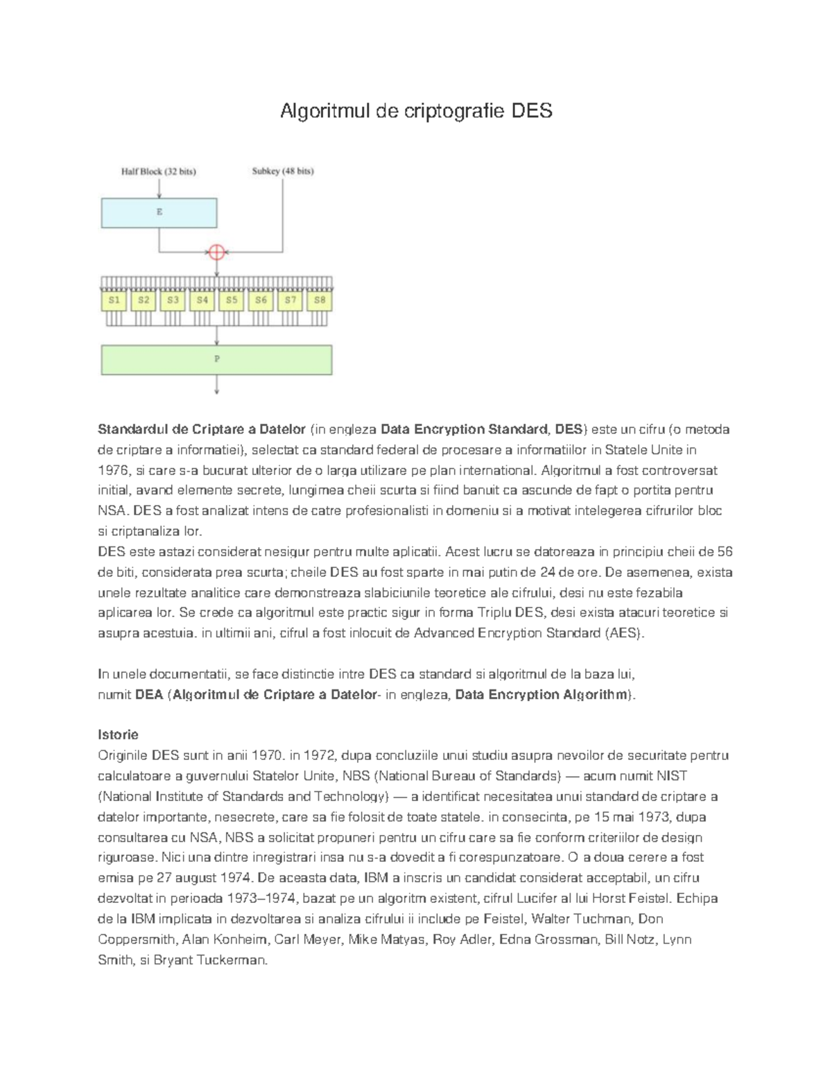 Algoritmul de criptografie DES - Warning: TT: undefined function: 32 ...