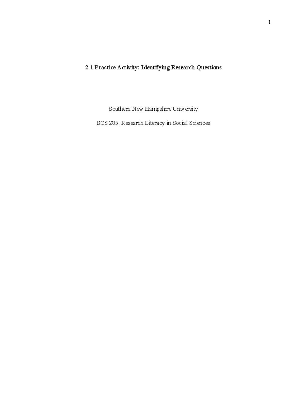 SCS 285 2-1 Practice Activity - 2-1 Practice Activity: Identifying ...
