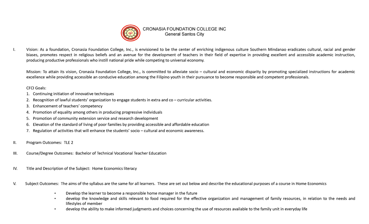 OBE TLE 2 - CRONASIA FOUNDATION COLLEGE INC General Santos City I ...