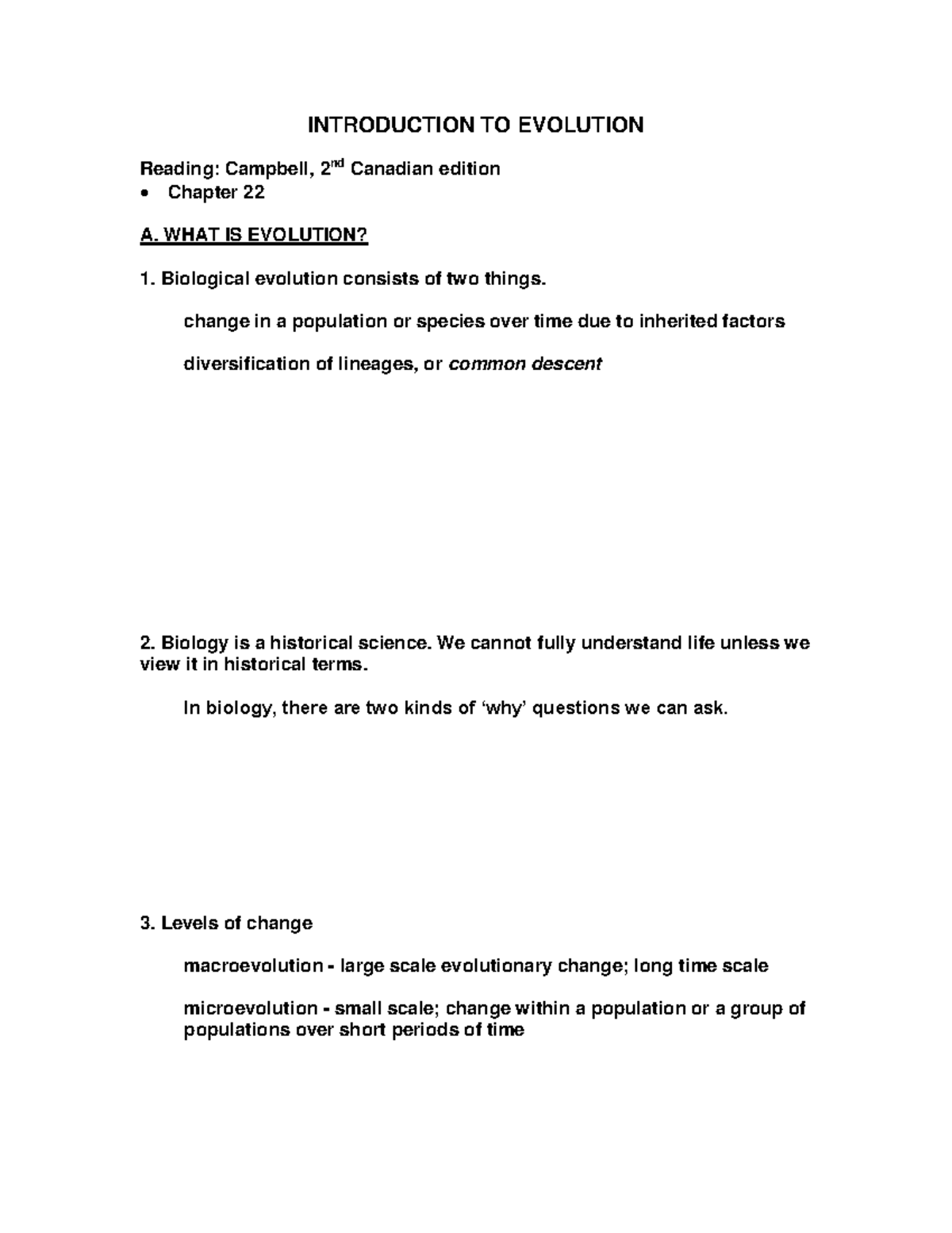 Lecture 19 - Introduction to Evolution - INTRODUCTION TO EVOLUTION ...