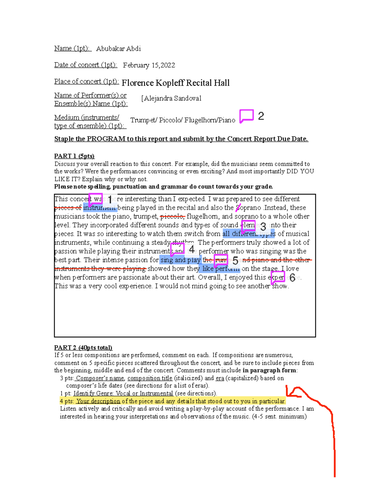 Concert Report Template (3) (1)-31192960 - Name (1pt): Date of concert ...