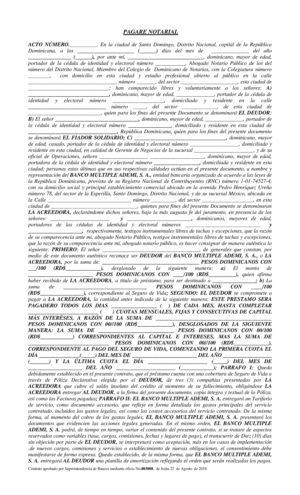 Pagaré notarial con deudor y fiador solidario persona física 22 de ...