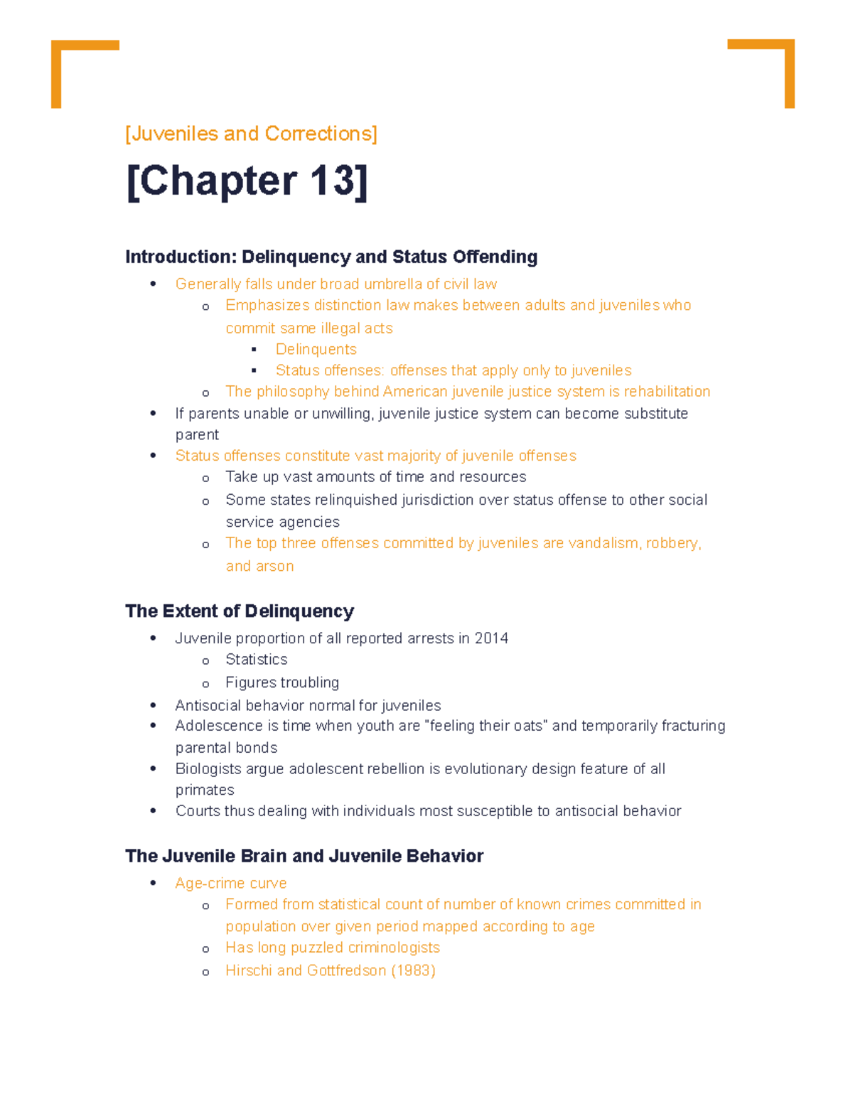 Chapter 13 - Juveniles and Corrections - [Juveniles and Corrections ...