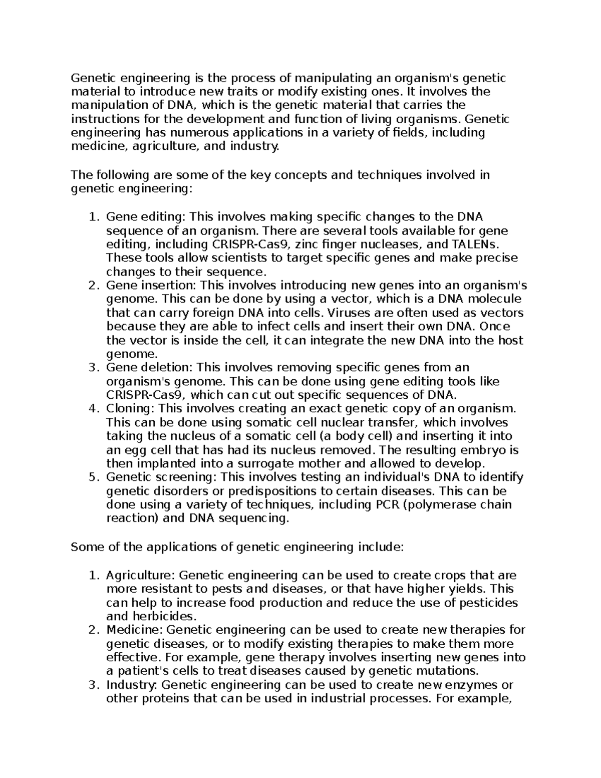 Genetic Engineering Process Diagram