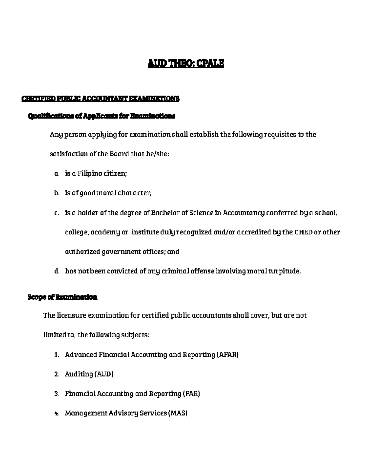 Audtheo Cpale - AUD THEO: CPALE CERTIFIED PUBLIC ACCOUNTANT ...