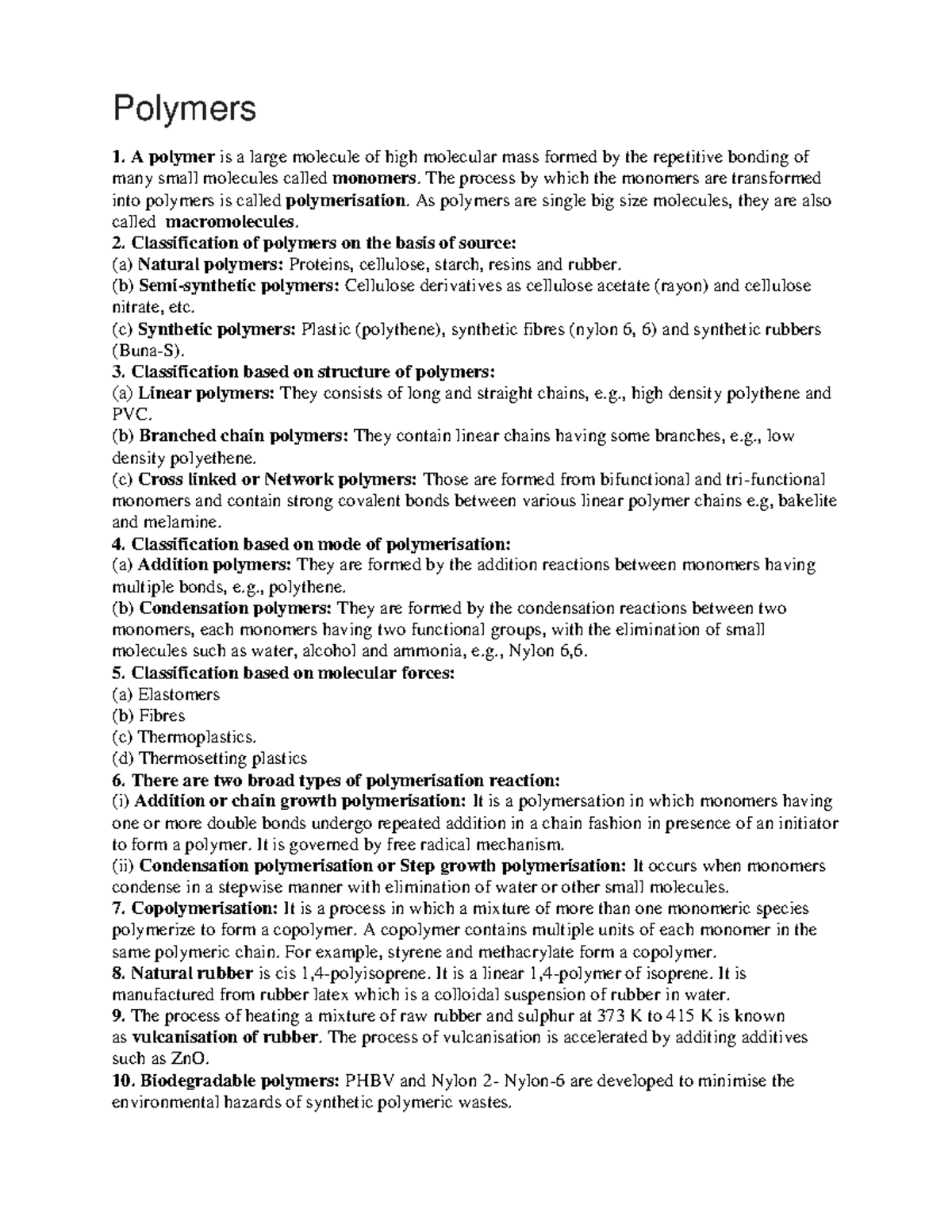 Polymers - Polymers A polymer is a large molecule of high molecular ...