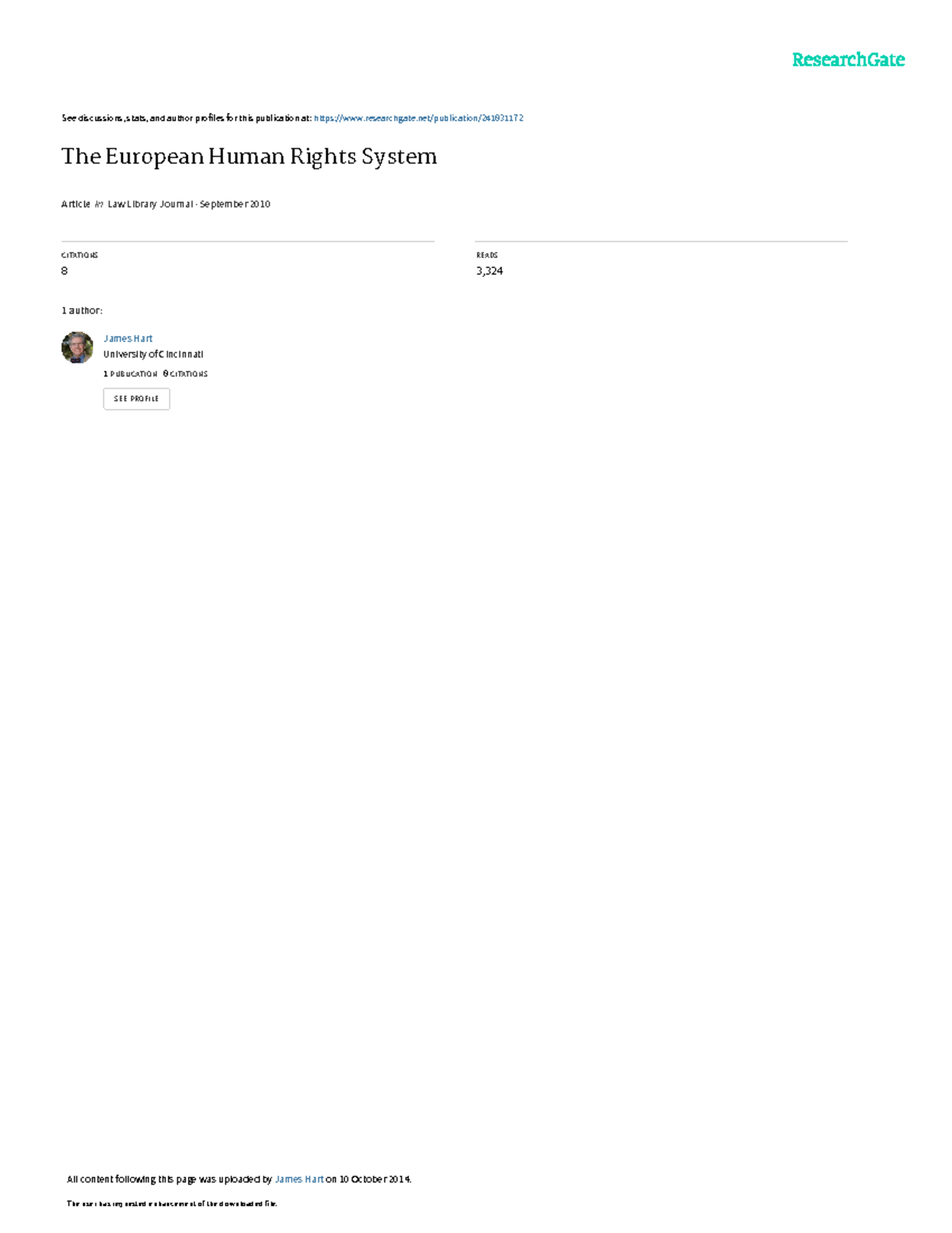 The European Human Rights System - See discussions, stats, and author ...