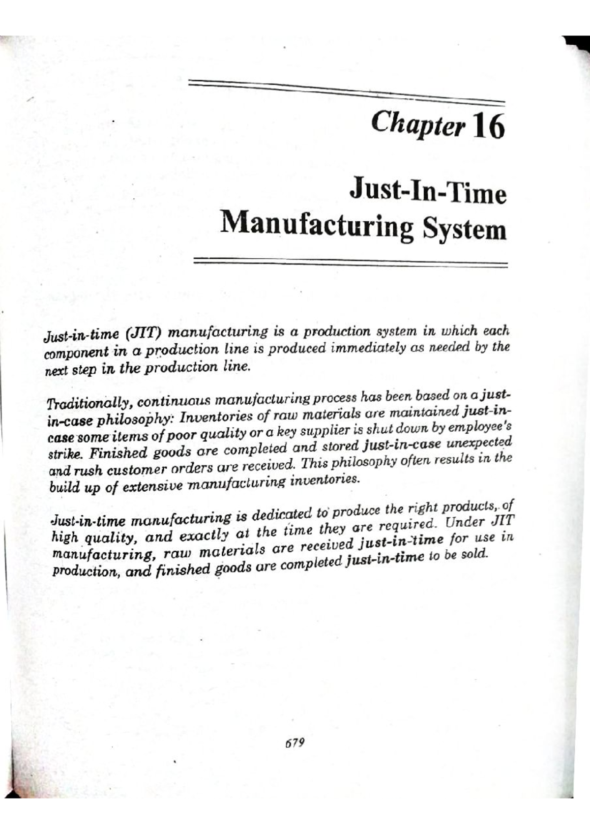 Just-In-Time Inventory Management - Bs accountancy - Studocu