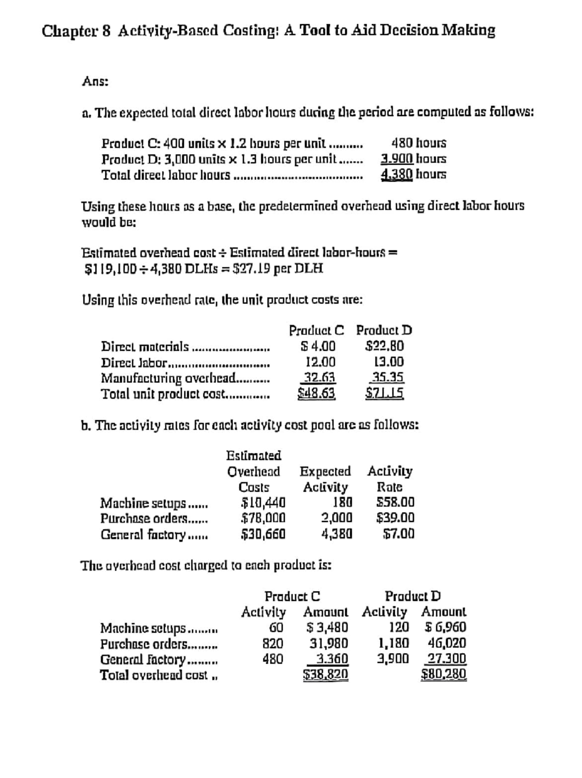 ACC865 15 - Sggz - Chapter 8 Costing: A Tool to Aid Decision Making Ans ...