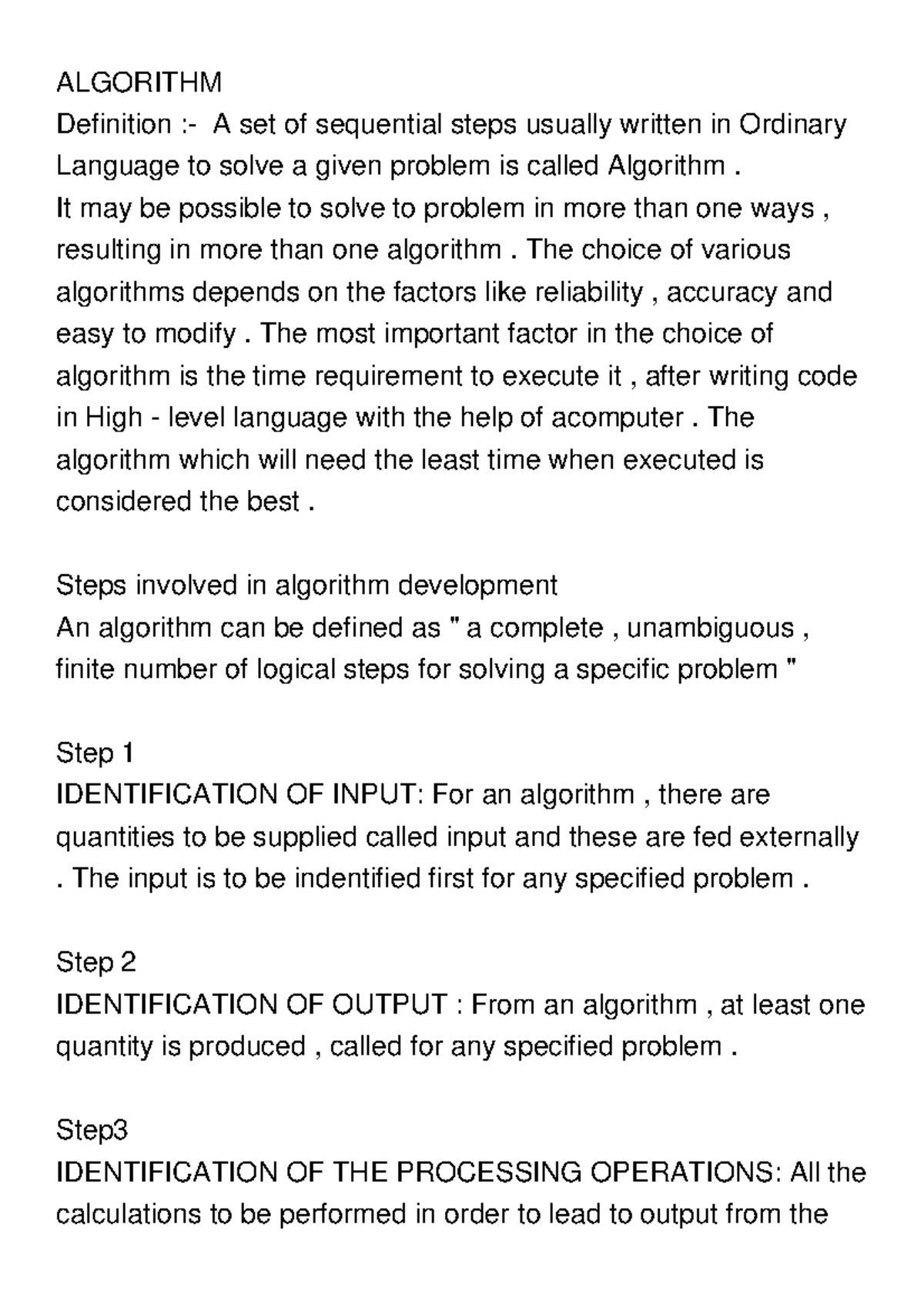 HTT FILE 1675043803671 - ALGORITHM Definition :- A set of sequential ...