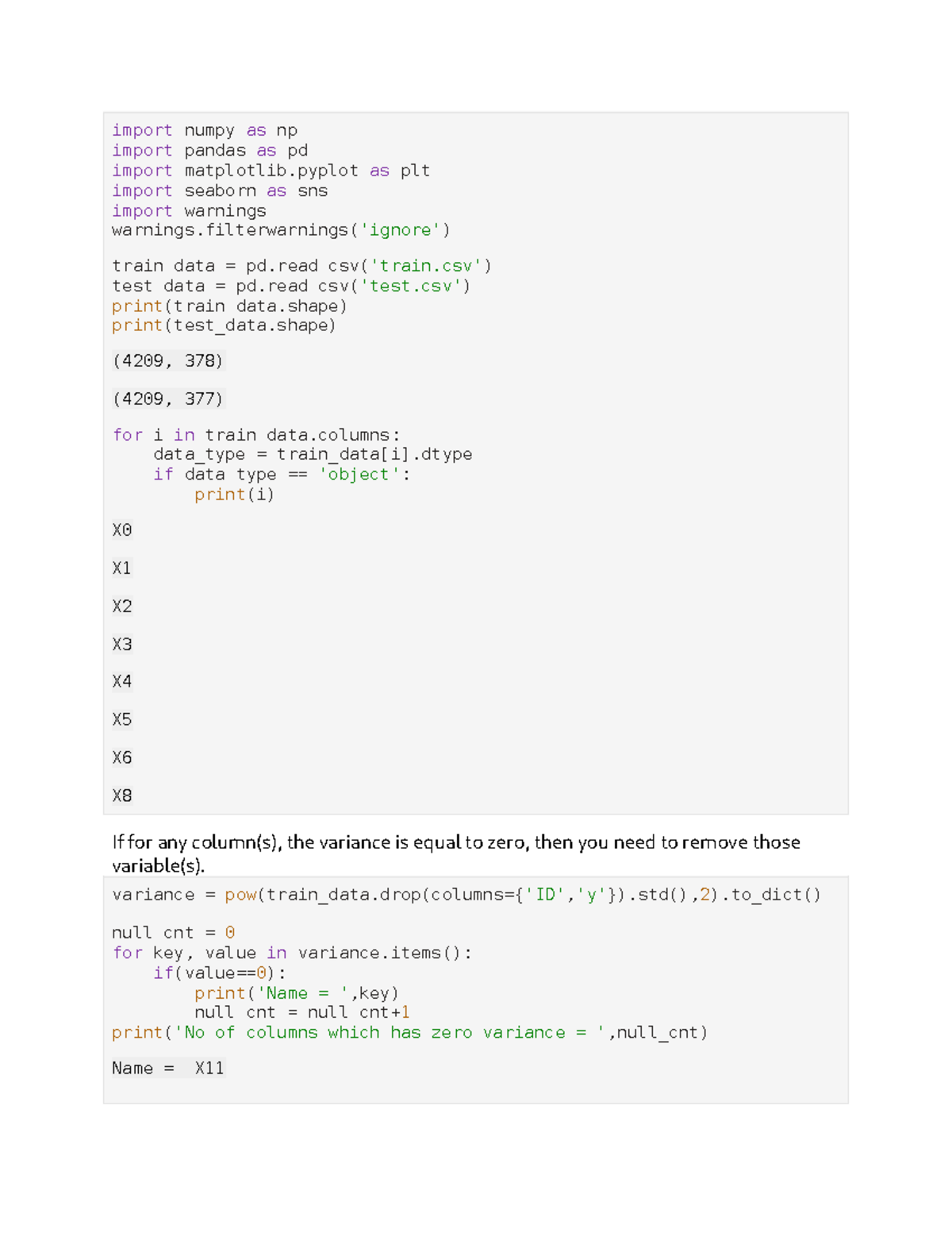 Mercedes Project project in machine learning using python - import ...