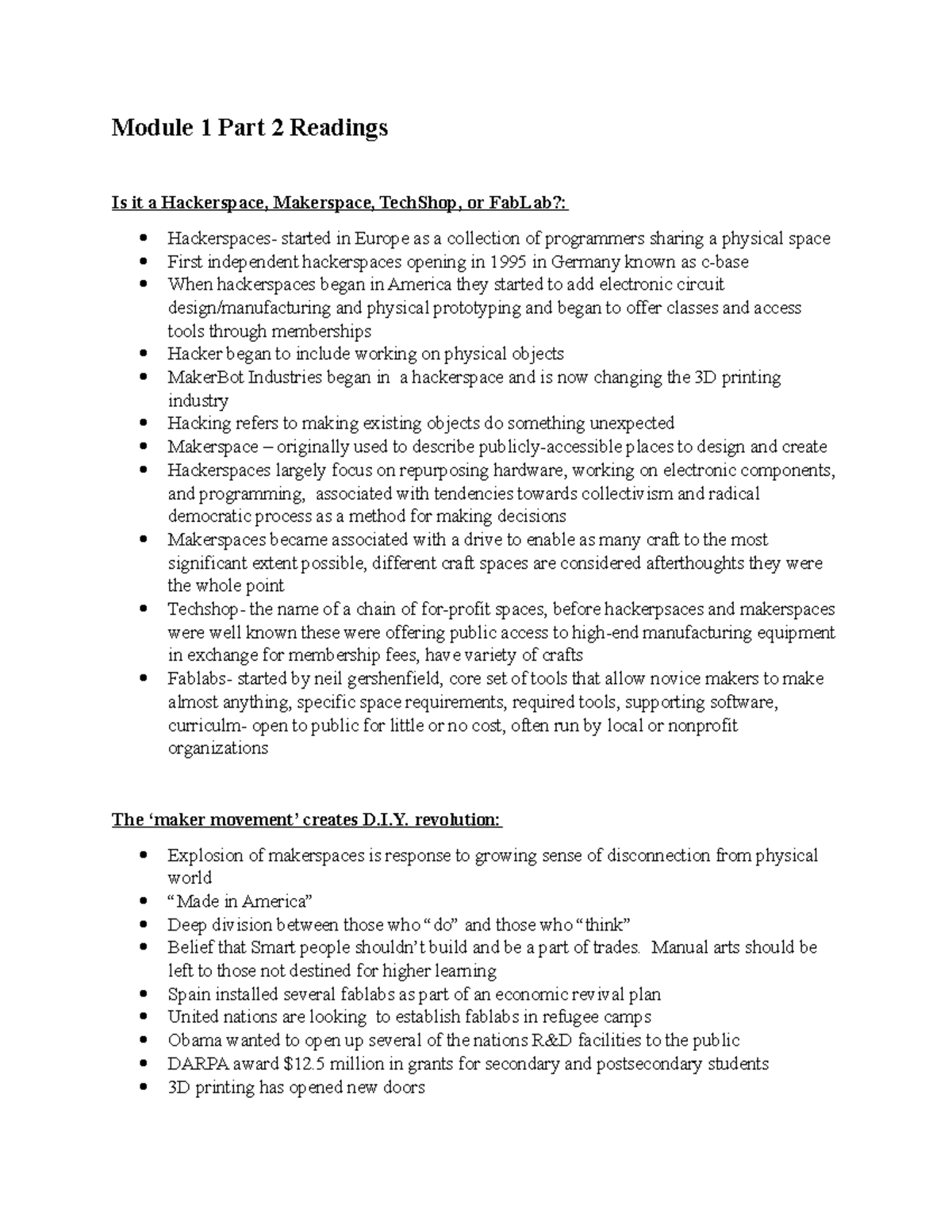 Module 1 Part 2 Readings - Module 1 Part 2 Readings Is it a Hackerspace ...