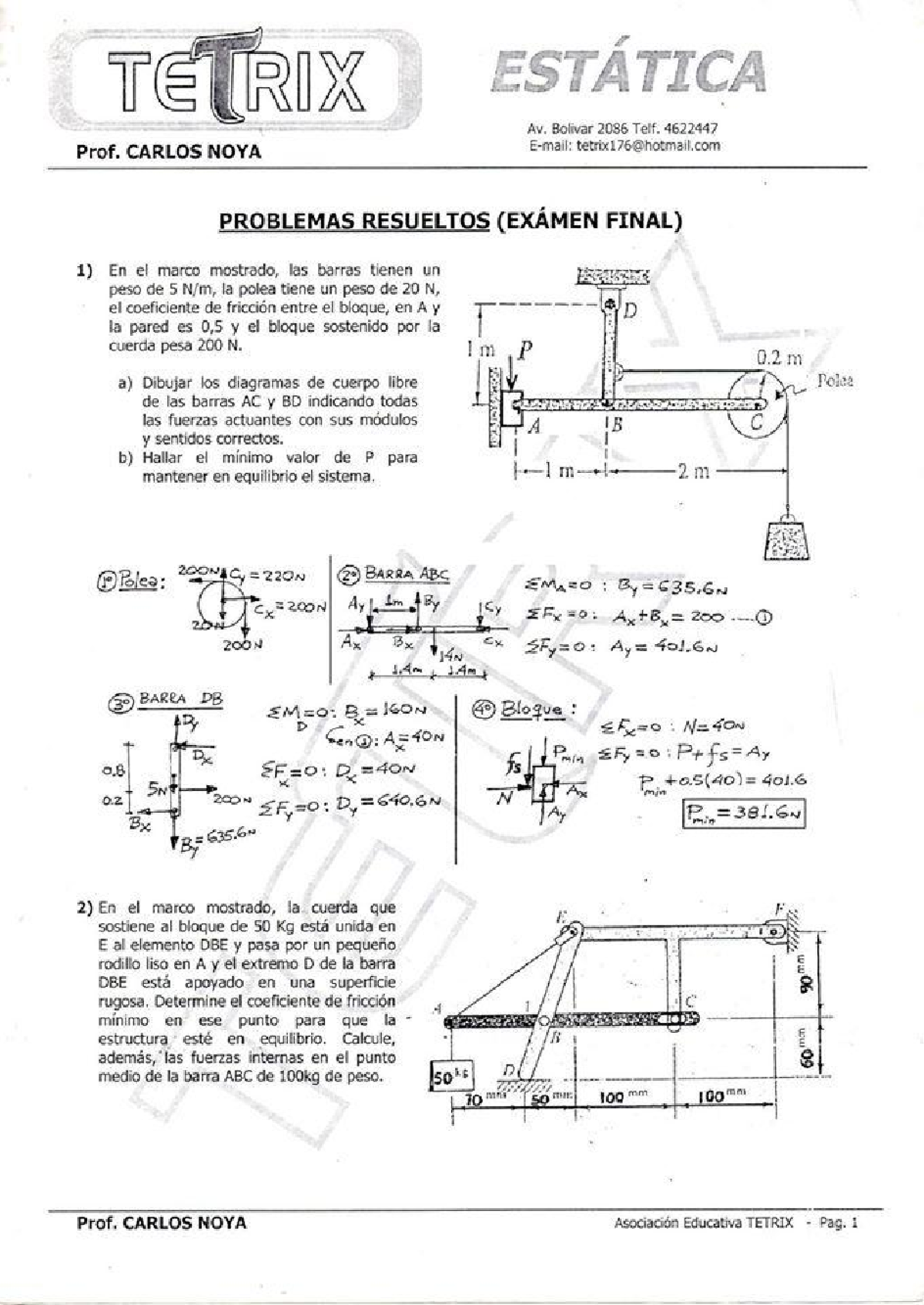 Catociencias Material-Tetrix-EX2-estatica - Estática - Studocu