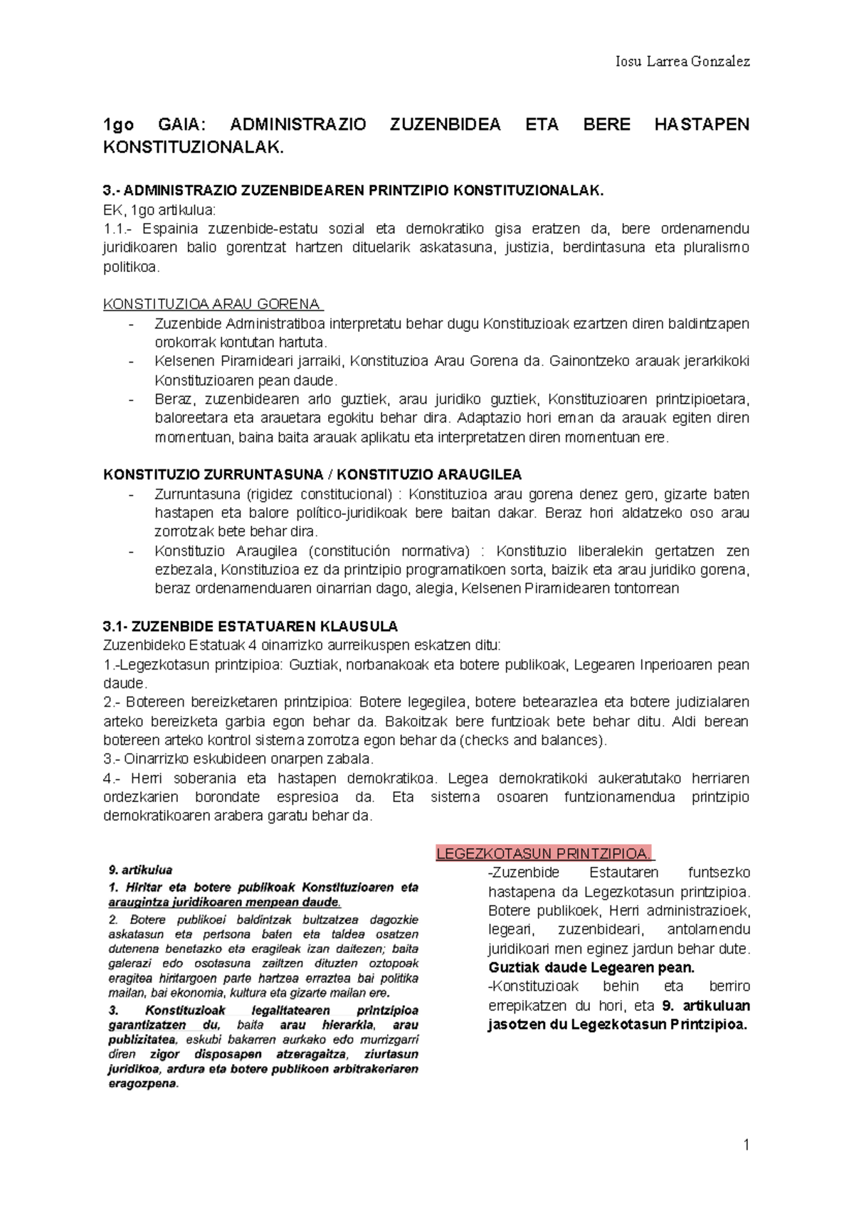 1.Gaia administrazioa - 1go GAIA: ADMINISTRAZIO ZUZENBIDEA ETA BERE HASTAPEN KONSTITUZIONALAK. 3 ...