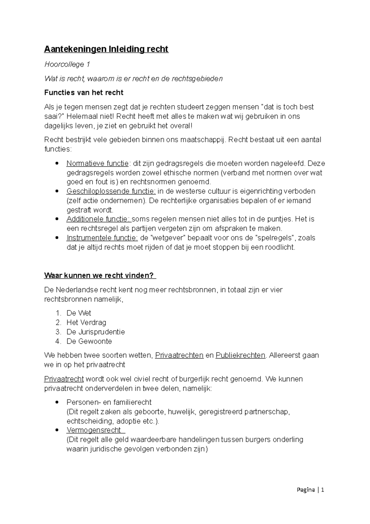 Aantekeningen Inleiding recht - Aantekeningen Inleiding recht ...