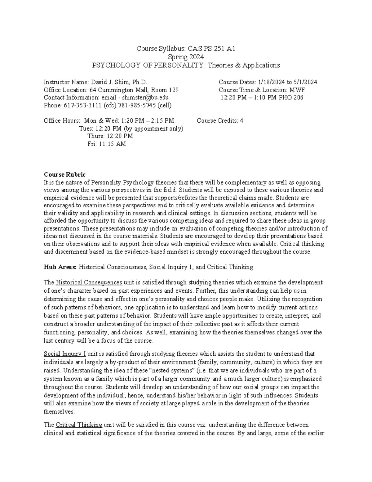 PS 251 A1 syllabus (Spring 2024) - Course Syllabus: CAS PS 251 A Spring ...