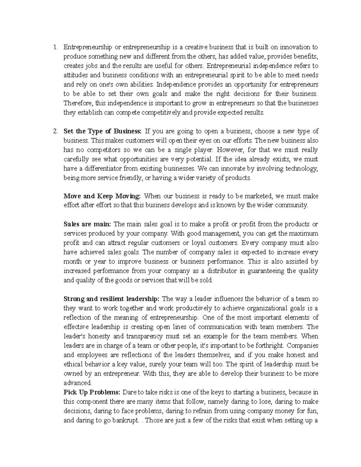 Lecturer Notes Entrepreneurship - Entrepreneurship or entrepreneurship ...