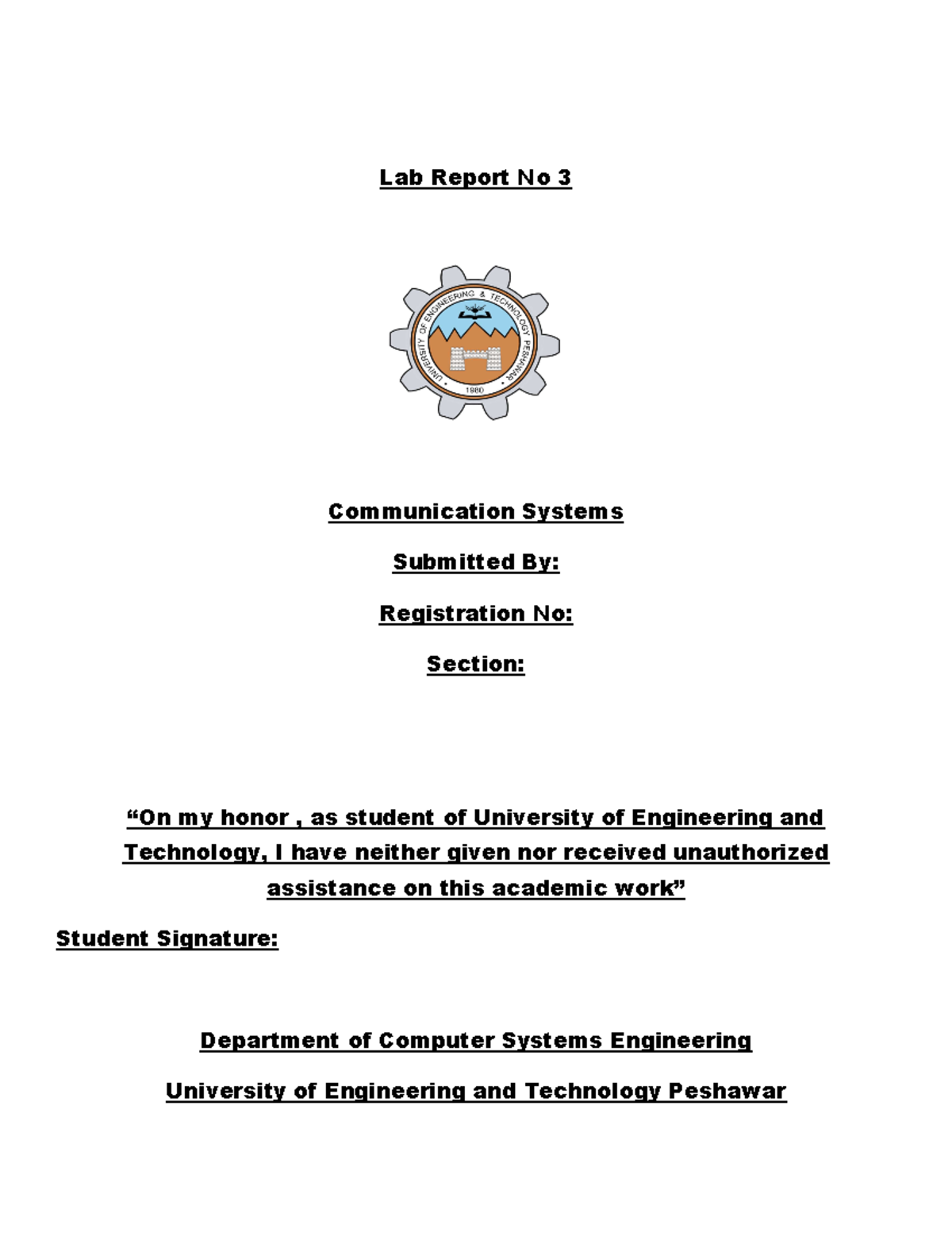 Lab03 - Lab Task - Warning: TT: undefined function: 32 Lab Report No 3 ...