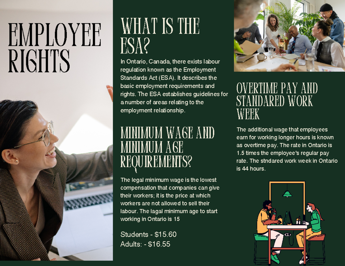 Employee Rights BBI 201 - Employee rights What is the ESA? Overtime pay ...