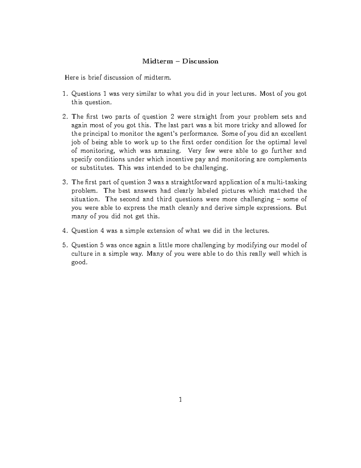 Midterm disc 21 - notes - Midterm – Discussion Here is brief discussion ...