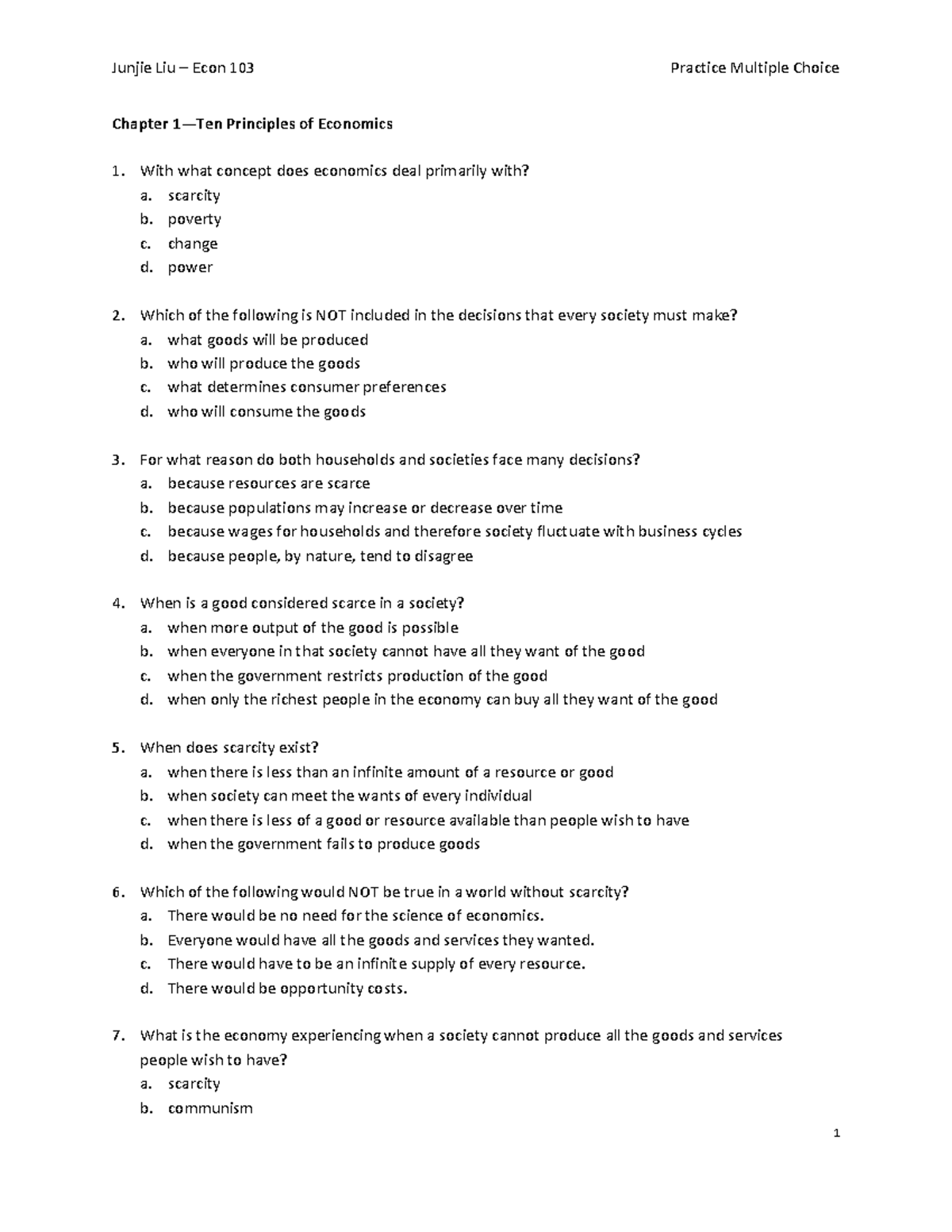 MCQs - Practice Multiple choice questions - Warning: TT: undefined function: 32 Chapter 1—Ten ...