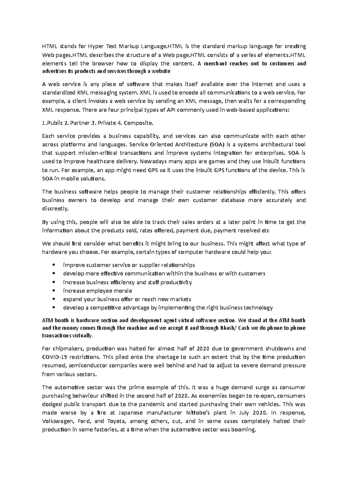 HTML stands for Hyper Text Markup Language - A merchant reaches out to ...