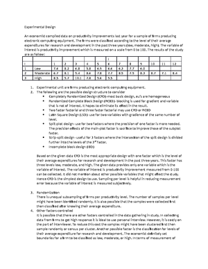 Experimental Designs Evaluation - Thesis evaluation Situation 1 (survey ...