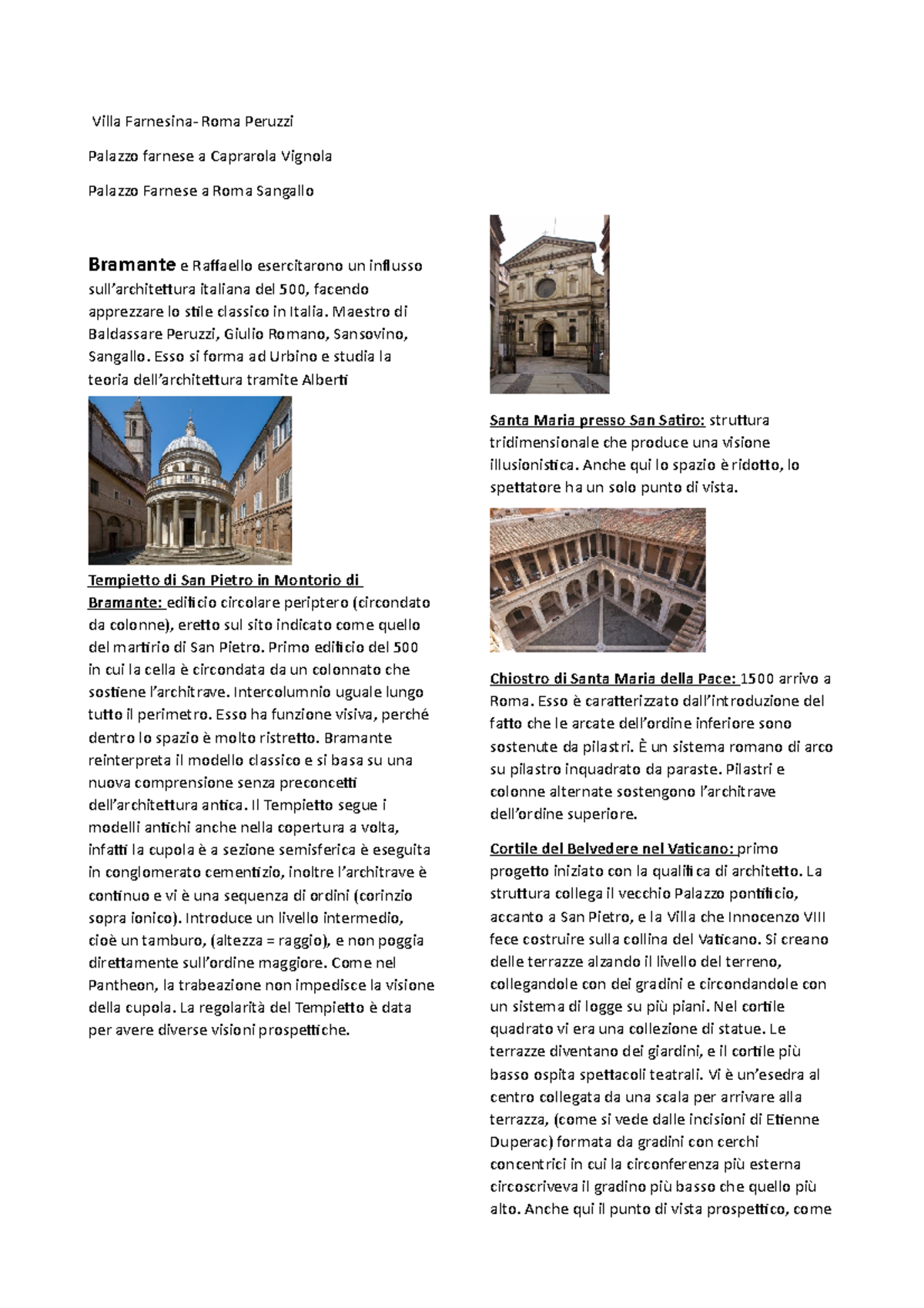 Storia Archit. Moderna - Villa Farnesina- Roma Peruzzi Palazzo farnese ...