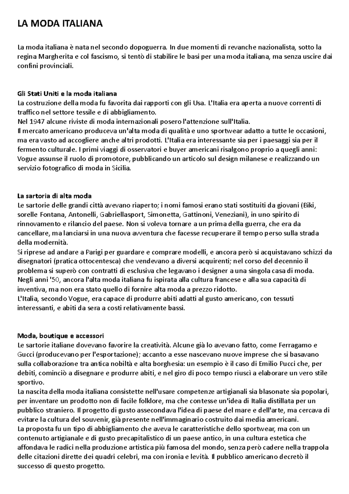 9 Riassunto Libro - LA MODA Italiana - Warning: TT: undefined function ...