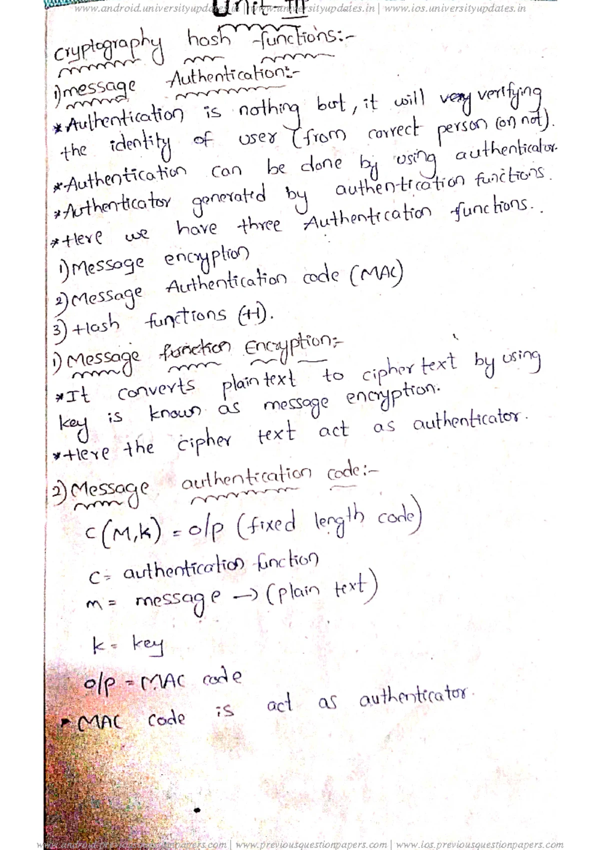 CNS Unit 1 - Cryptography and network security of unit in aes ...